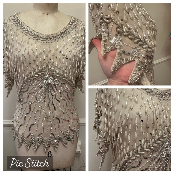 Boda Skins | Tops | Silver Sequin Embellished Top | Poshmark
